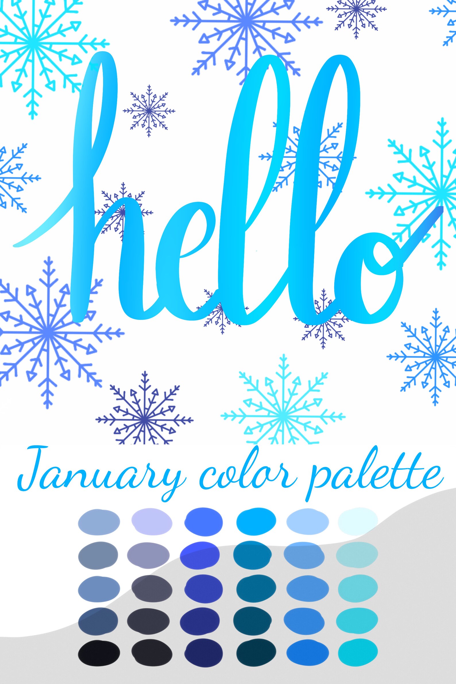 January Procreate Color Palette | Blue and Teal | St. Patrick's Day ...