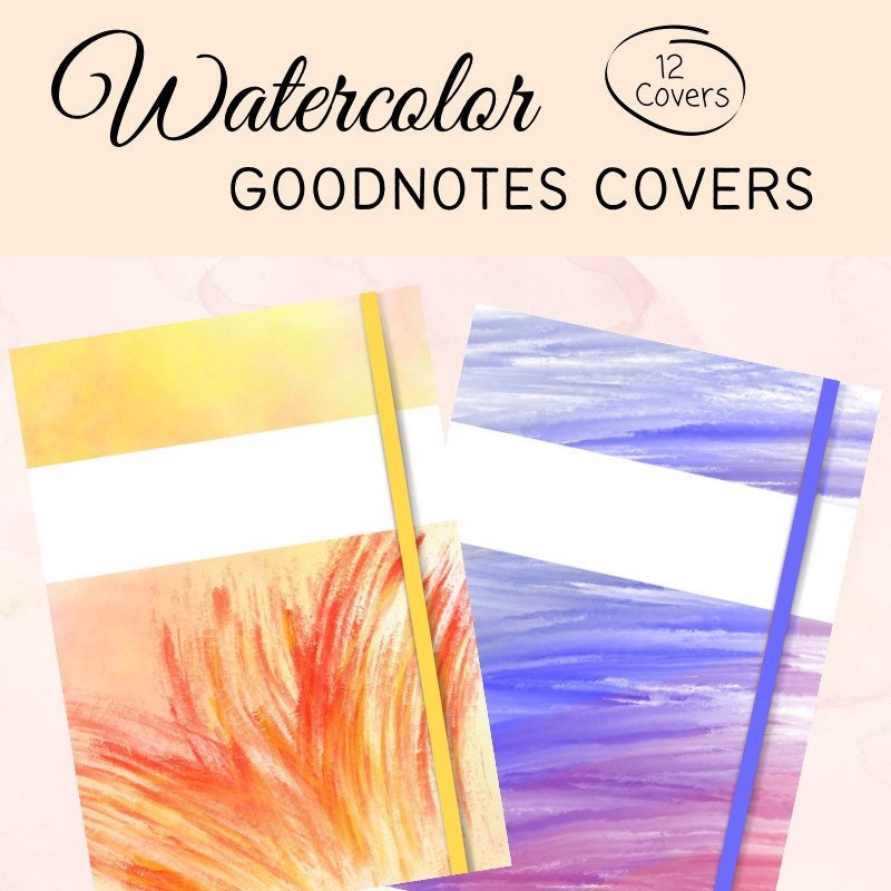 Watercolor Goodnotes Covers | Twelve (12) Covers | Digital Covers ...