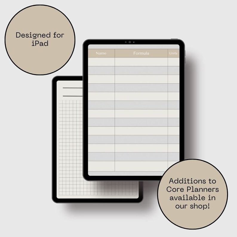 IPad Graph Paper and Formula Sheet - Light Mode | STEM Math Science ...
