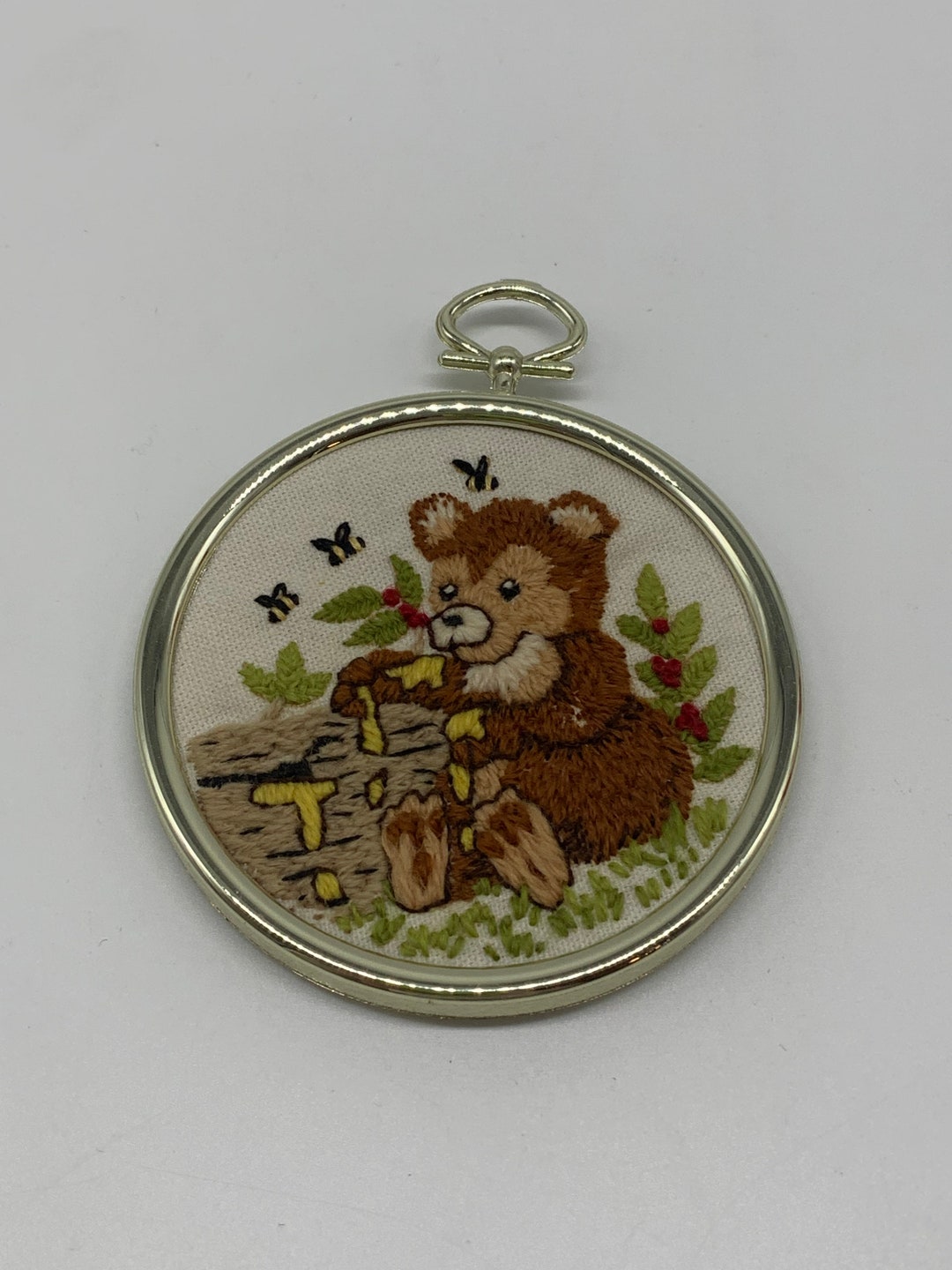 Small Honey Bear Crewel in Plastic Loop - Etsy