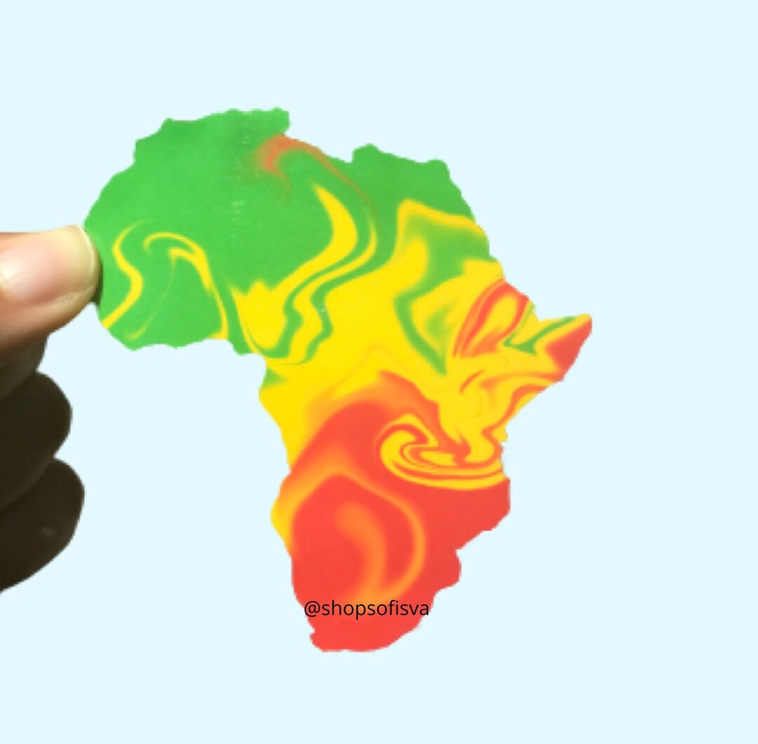 Rasta Africa Art Sticker Continents Map of Africa Silhouette - Etsy