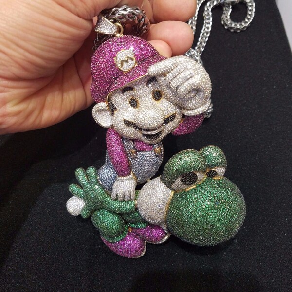Diamond Mario Pendant - Etsy