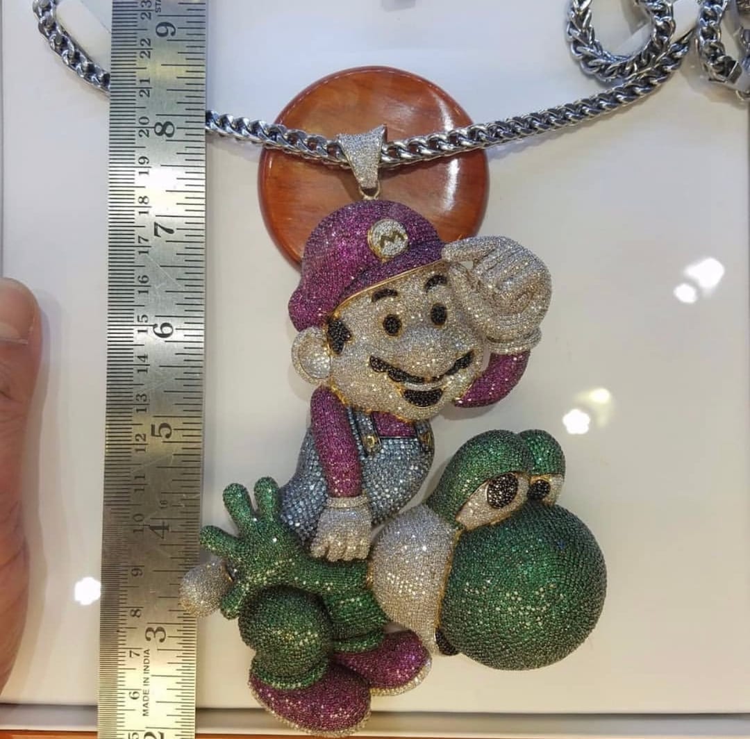 925 Sterling Cartoon Pendant Cz/moissnaite/cvd Diamond Beautiful Shine ...