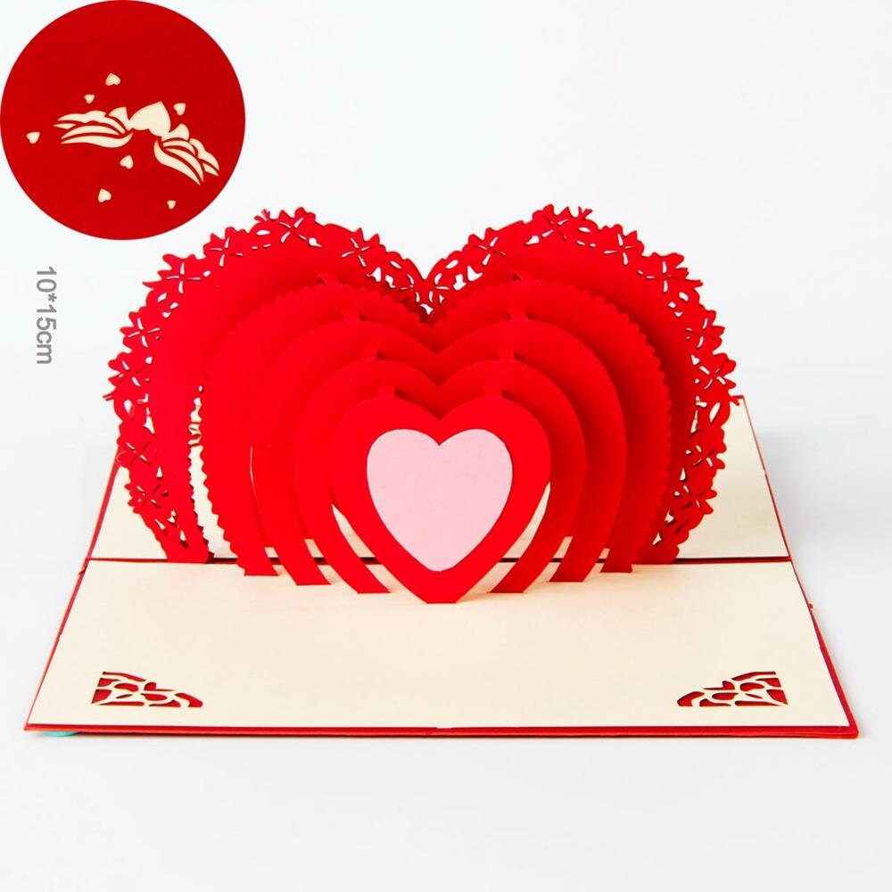 Love Heart 3D Pop up Card Wedding Card / Valentines Day Card ...