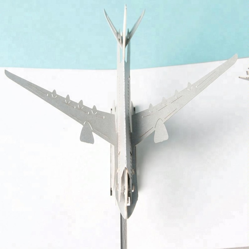 Airplane 3D Pop up Card Good Luck / Have a Safe Journey / Safe Flight ...