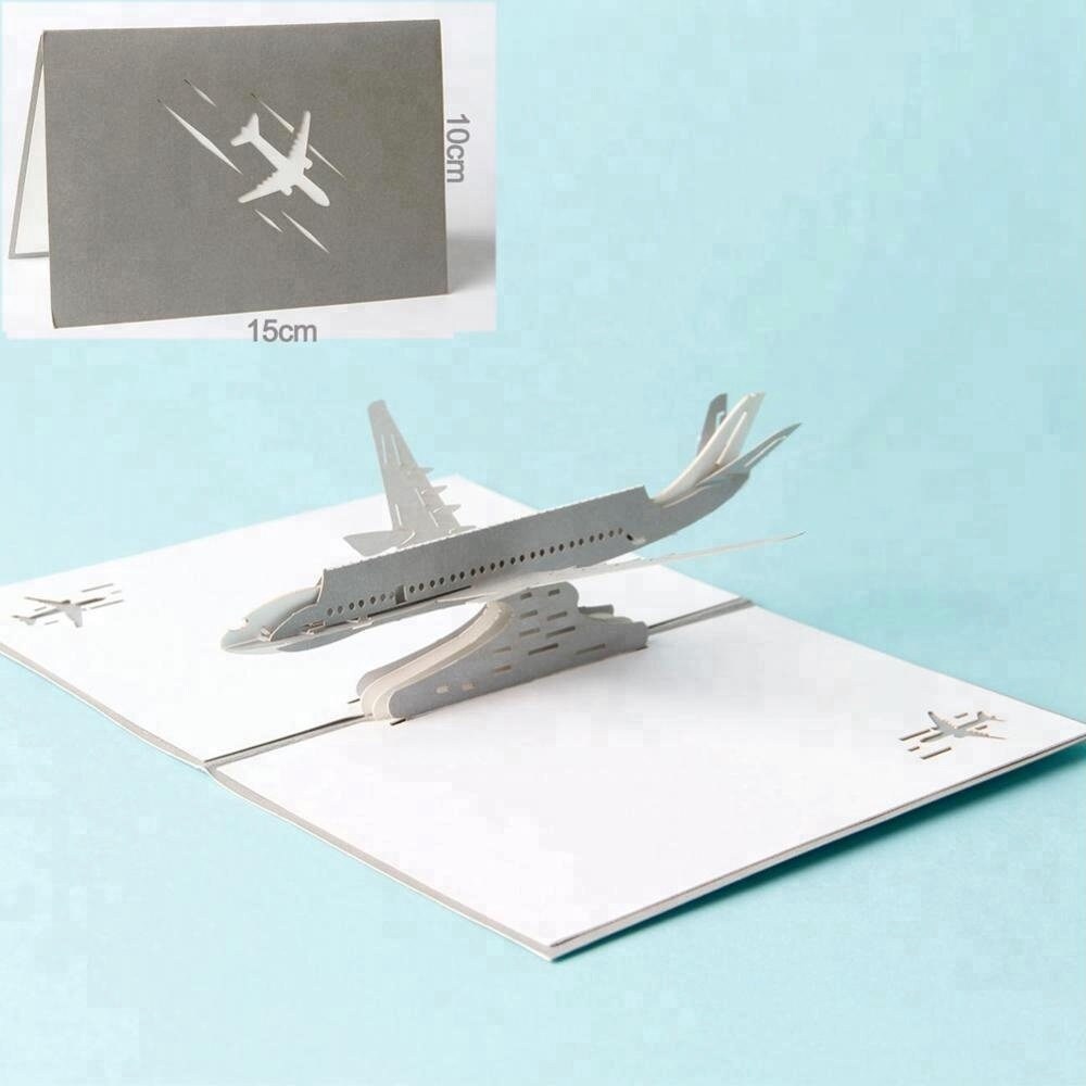 Airplane 3D Pop up Card Good Luck / Have a Safe Journey / Safe Flight ...