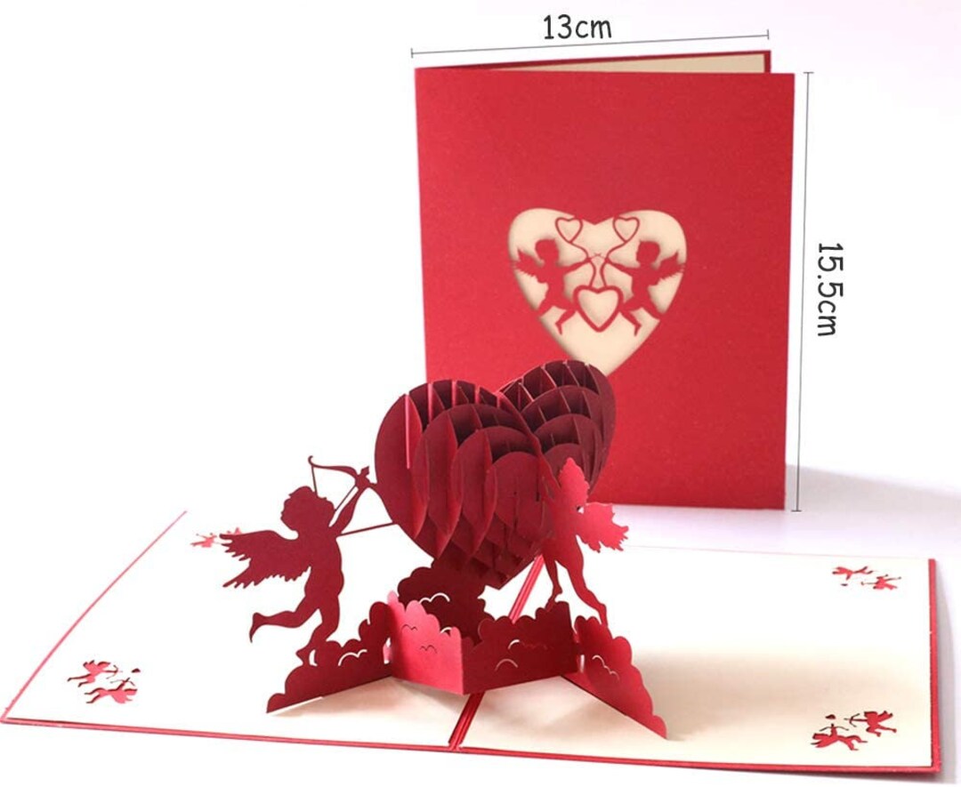 Cupid Heart Card / Wedding Card / Valentines Day / Anniversary Card ...