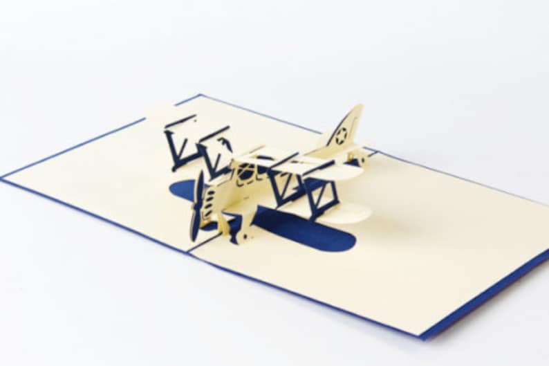 Airplane 3D Pop up Card Good Luck / Have a Safe Journey / Safe Flight ...