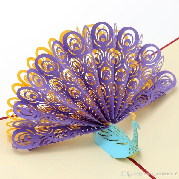 Peacock Pop up Card - Etsy