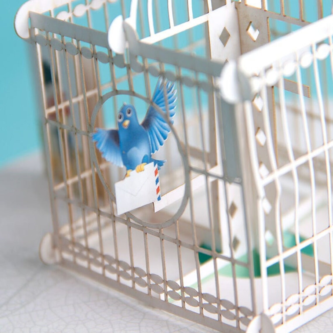 Greeting Cards Cage folded 3D pop up card Birthday Card | Etsy