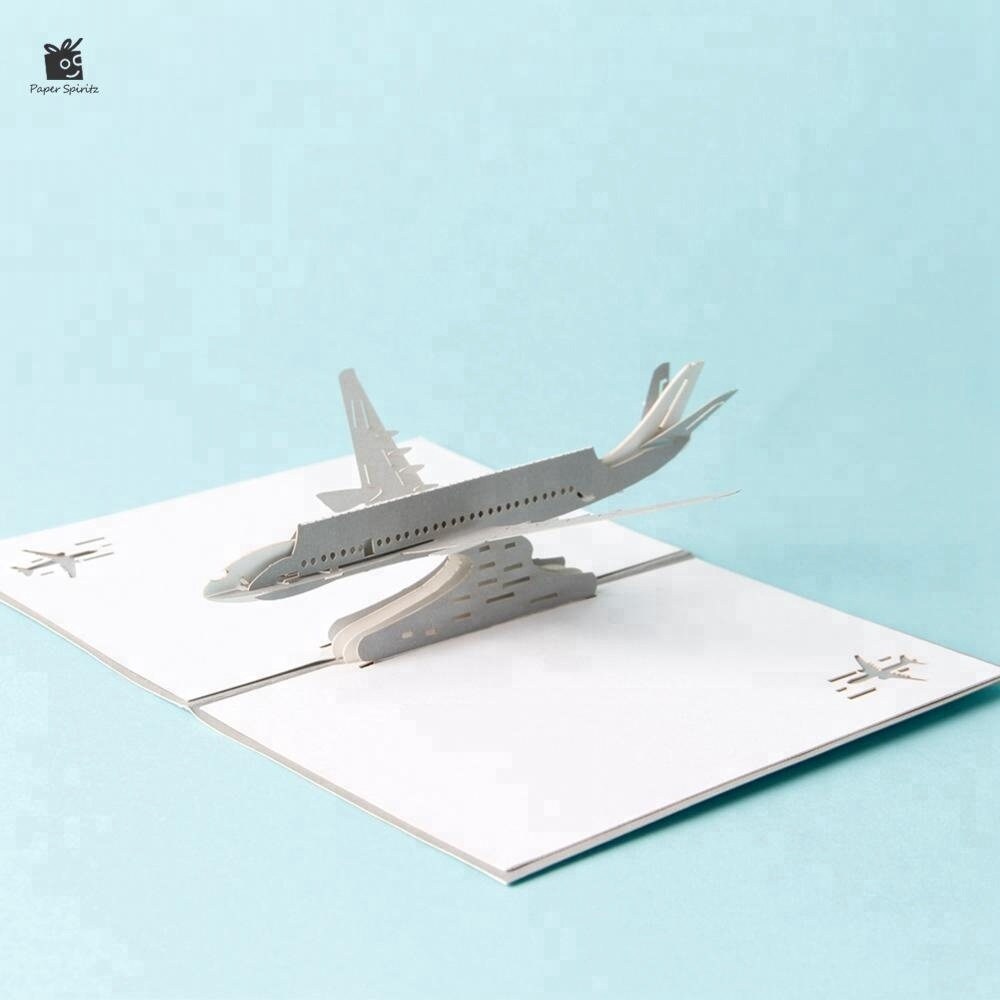Airplane 3D Pop up Card Good Luck / Have a Safe Journey / Safe Flight ...