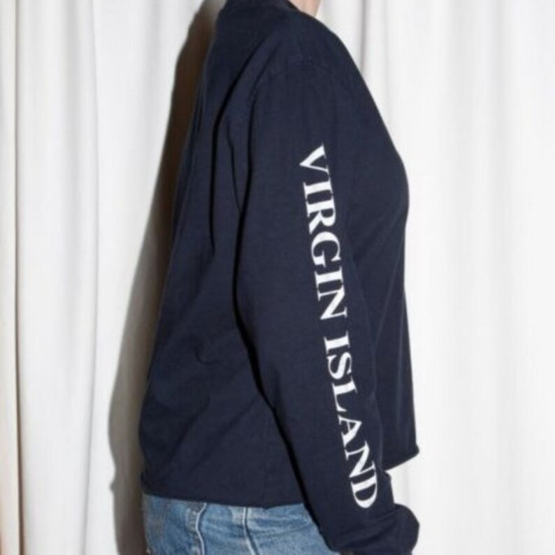 Navy Blue Brandy Melville Soft Cotton Top With Virgin Islands St. Croix ...