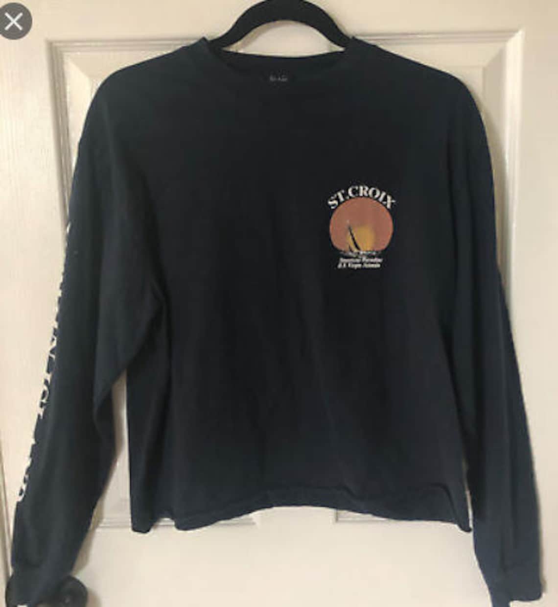 Navy Blue Brandy Melville Soft Cotton Top With Virgin Islands St. Croix ...