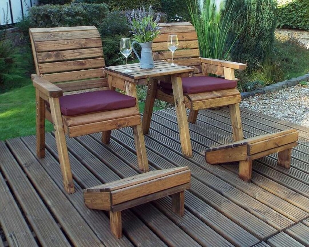 Two Wood Chairs Outdoor Style Seating Custom Handmade Furniture for ...