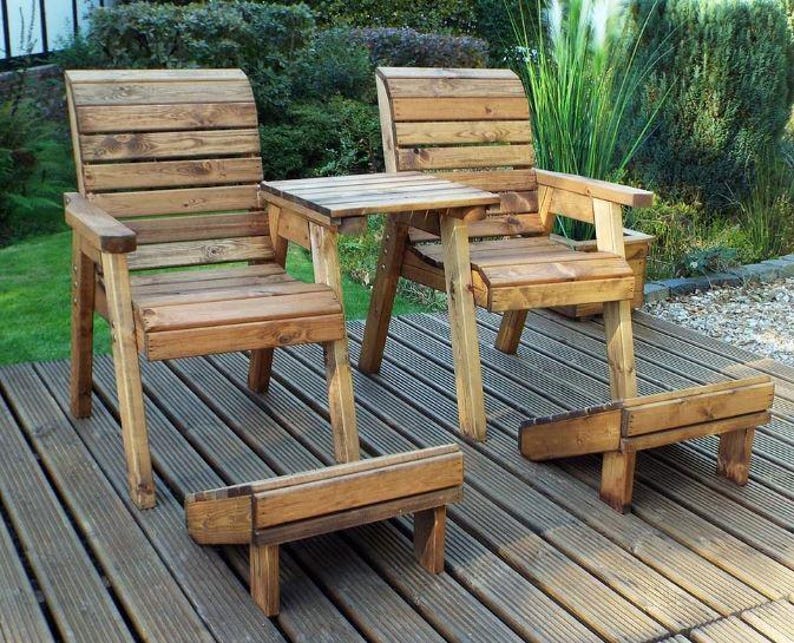 Two Wood Chairs Outdoor Style Seating Custom Handmade Furniture for ...