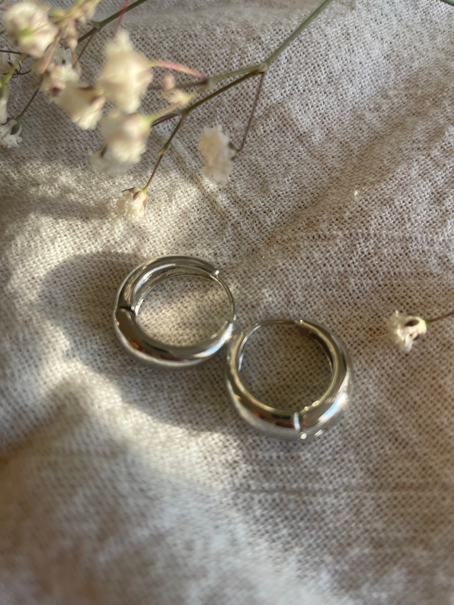 Celeste Huggies// Silver Mini Huggies - Etsy
