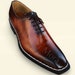 Handmade Patina Leather Oxford Shoes – Burnished Red to Black Gradient ...
