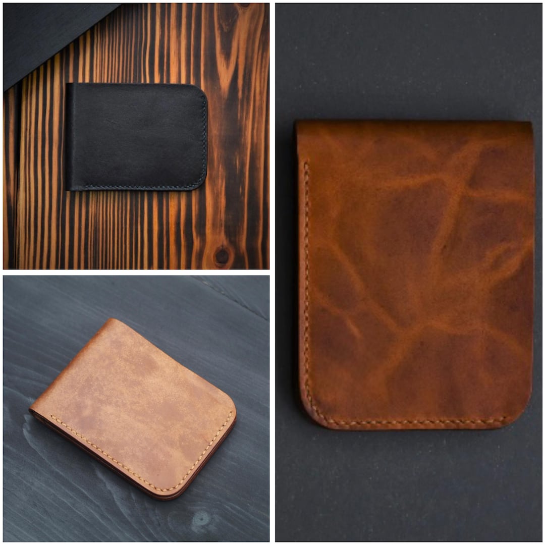 Handmade Bi-fold Leather Wallets Vintage Brown & Rustic Brown and Black ...