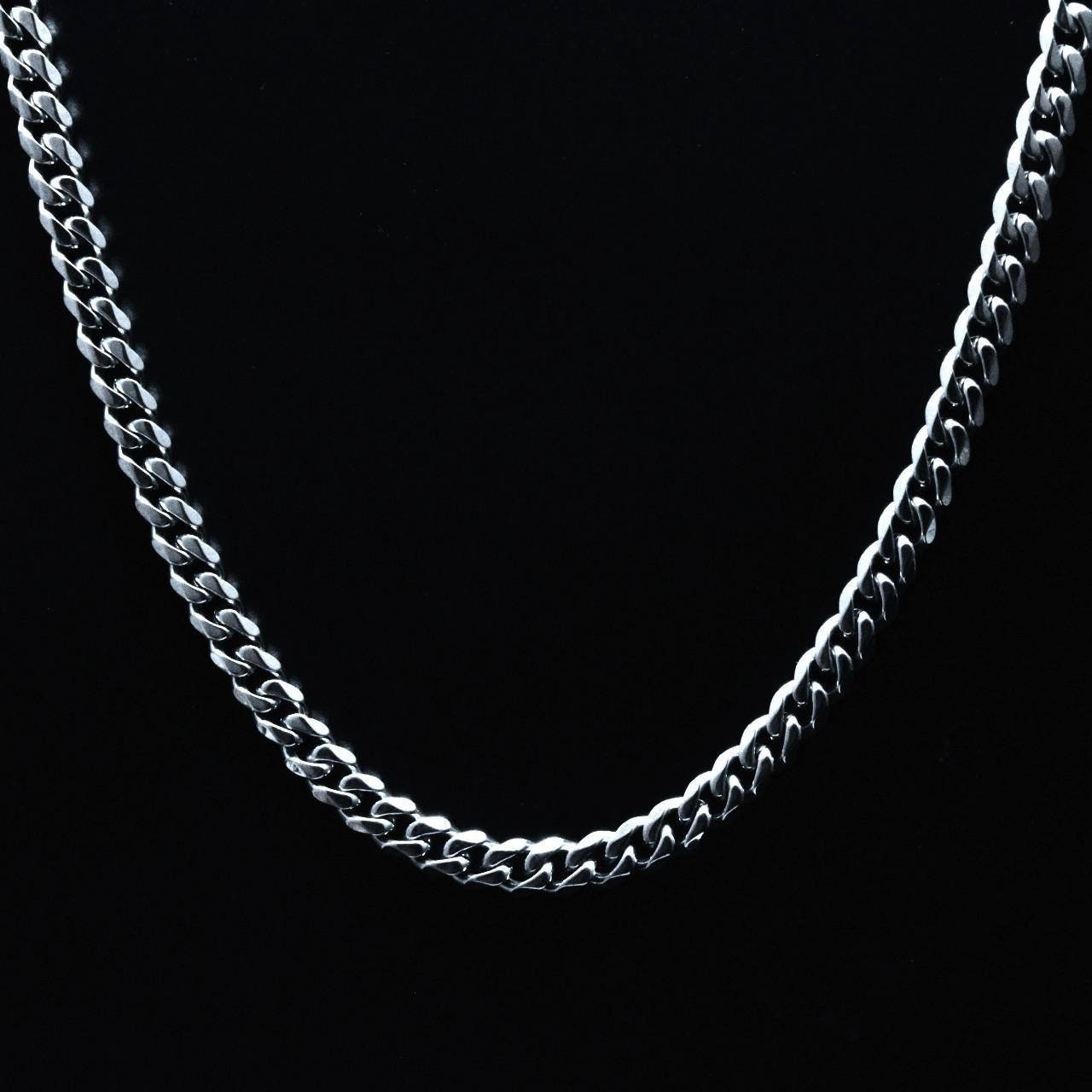 7MM Silver Cuban Link Chain Chain Silver Cuban Flat Chain - Etsy
