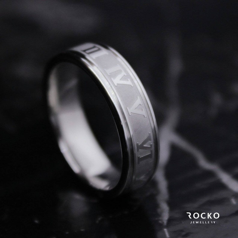Silver Roman Numerals Ring Mens Ring Silver Ring Womens - Etsy