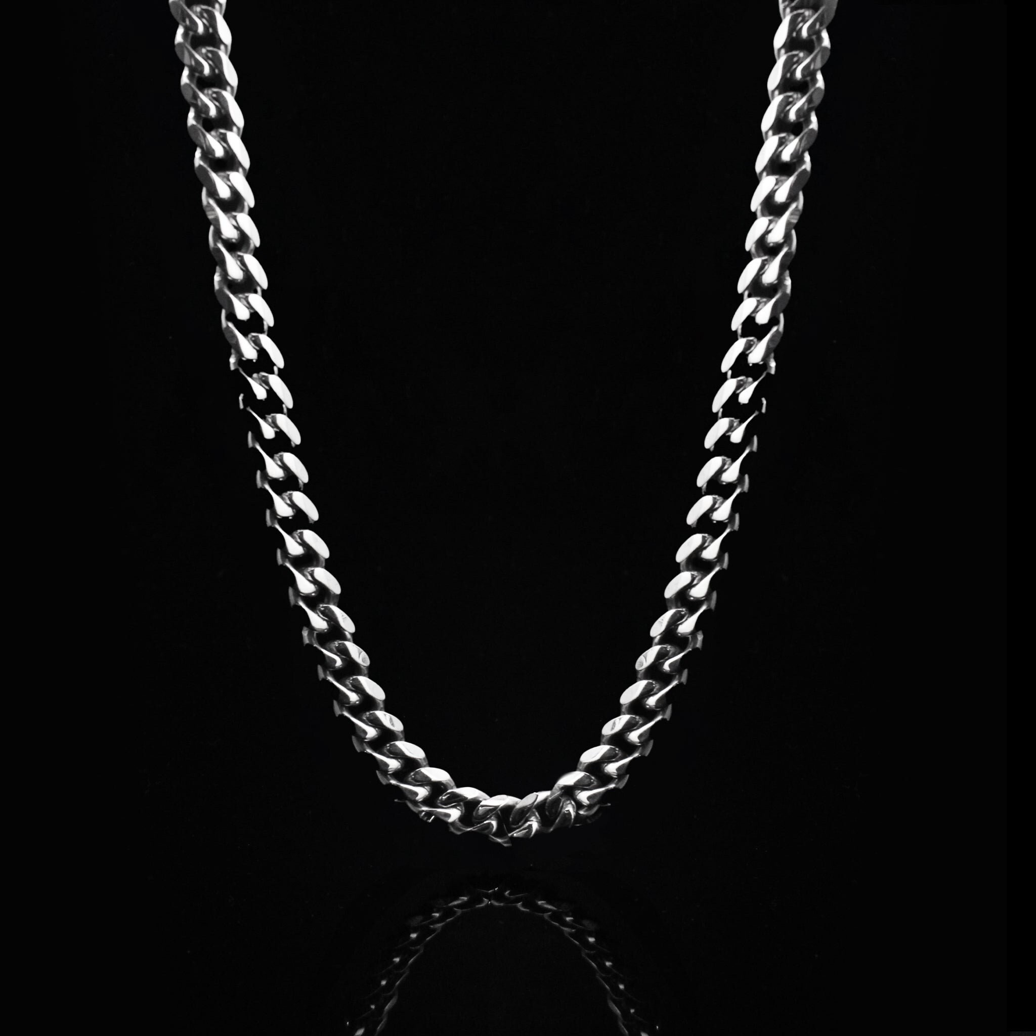 7MM Silver Cuban Link Chain Chain Silver Cuban Flat Chain - Etsy