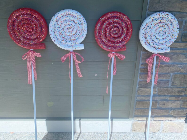Set of Four Faux Lollipops . Removable Handle 16 Inch Diameter - Etsy