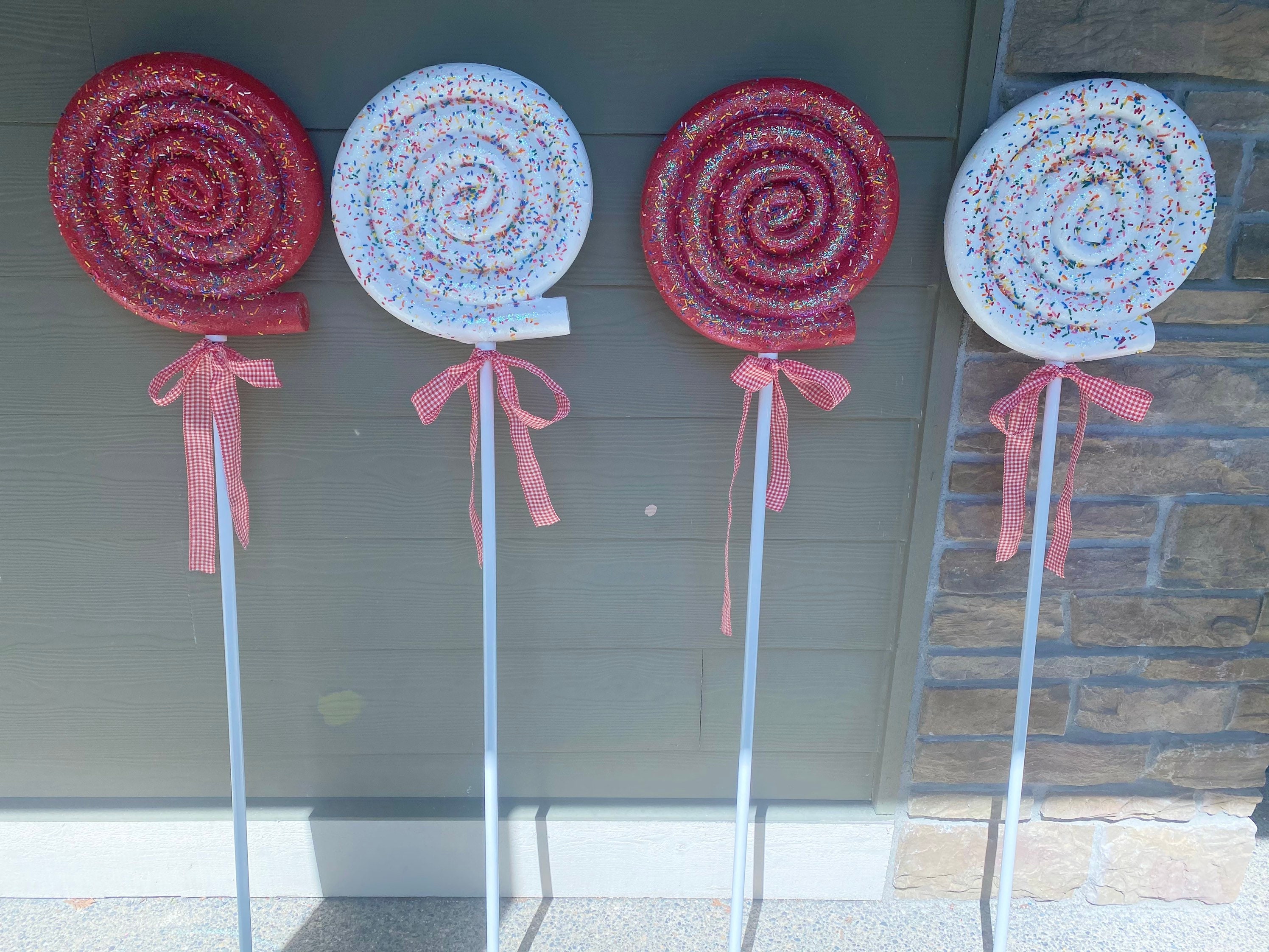 Set of Four Faux Lollipops . Removable Handle 16 Inch Diameter - Etsy