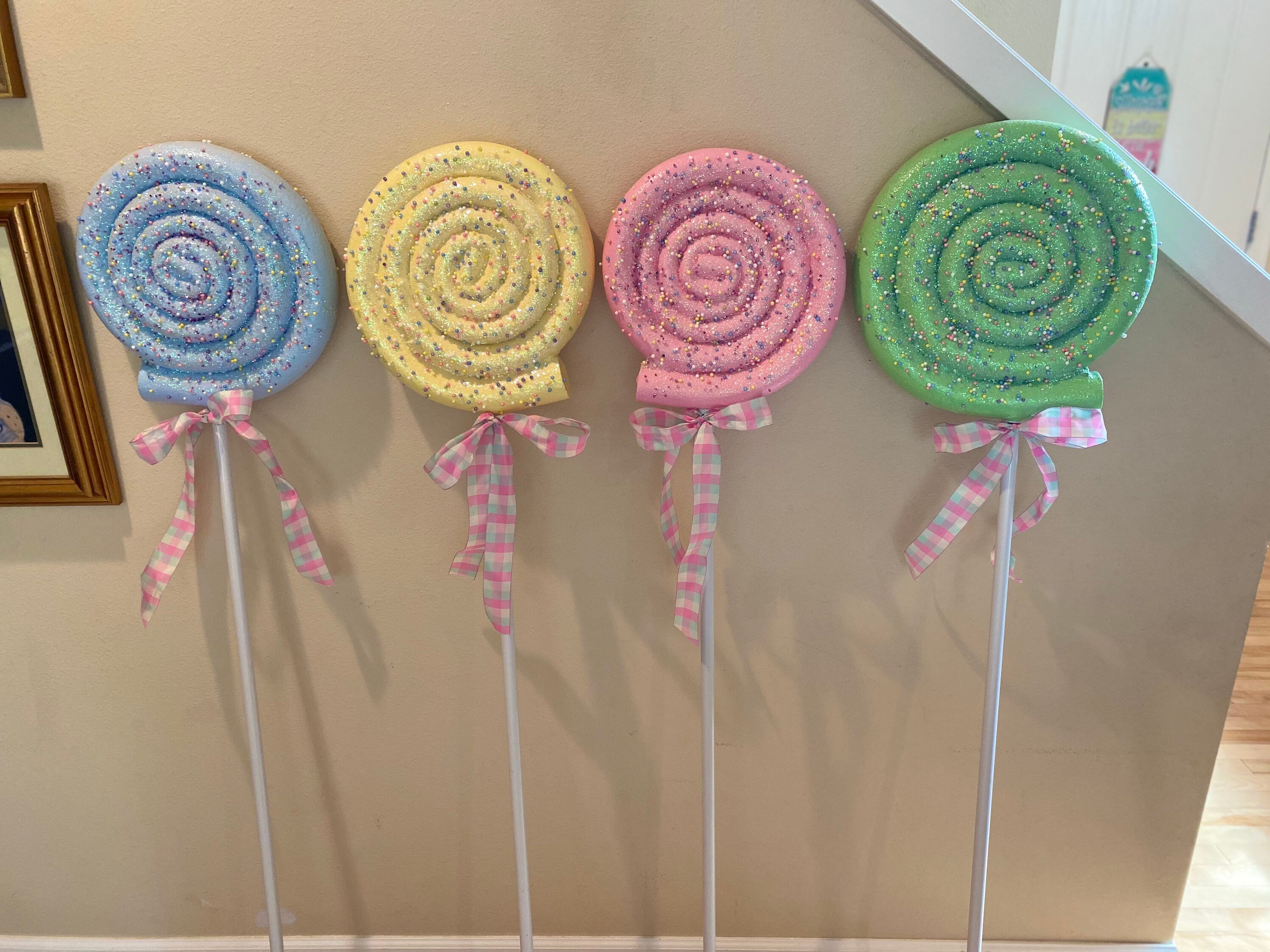 Candyland jumbo lollipop set with removable handle | Etsy