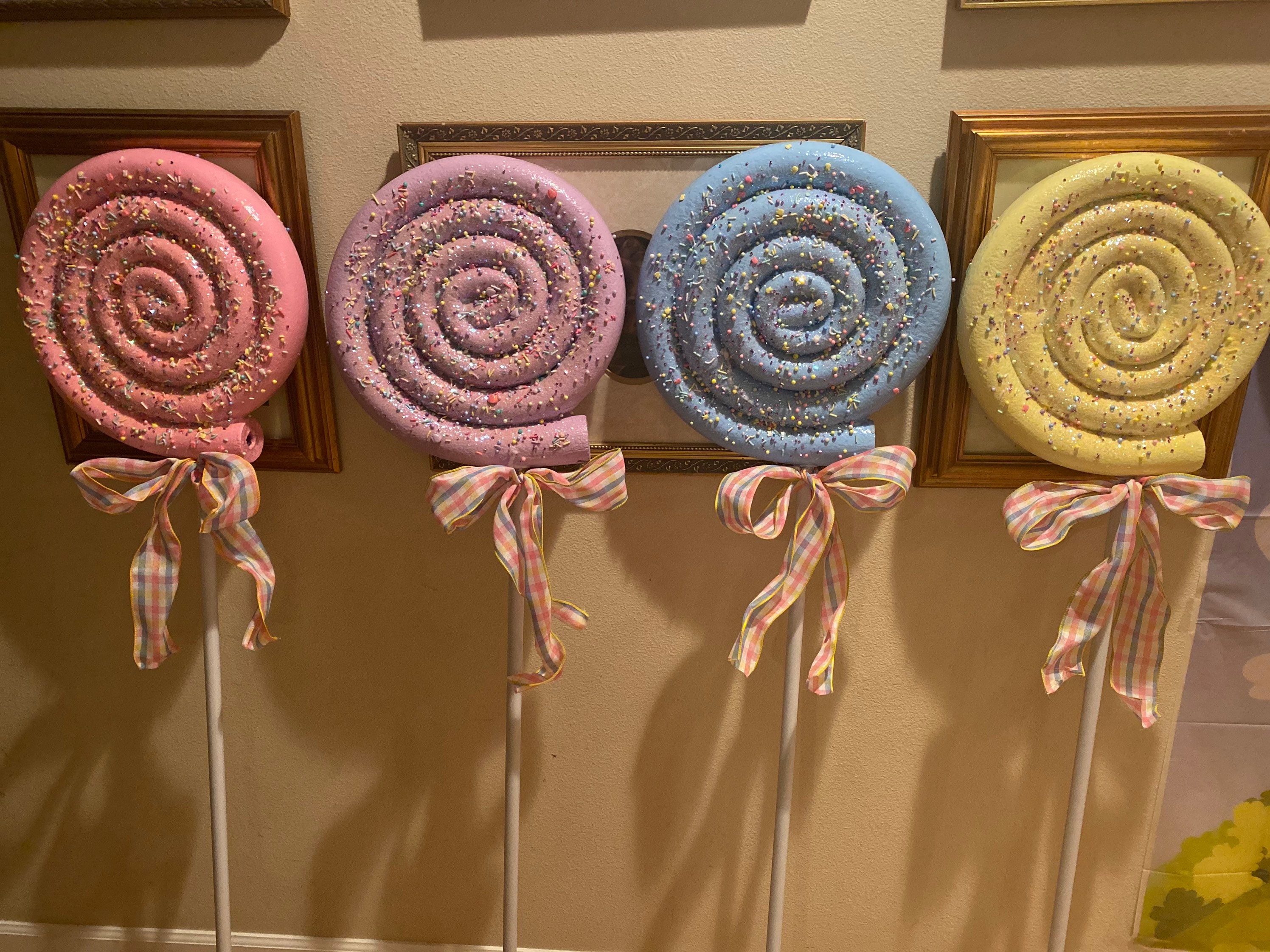 Jumbo Candyland set of four lollipops with removable handle. | Etsy