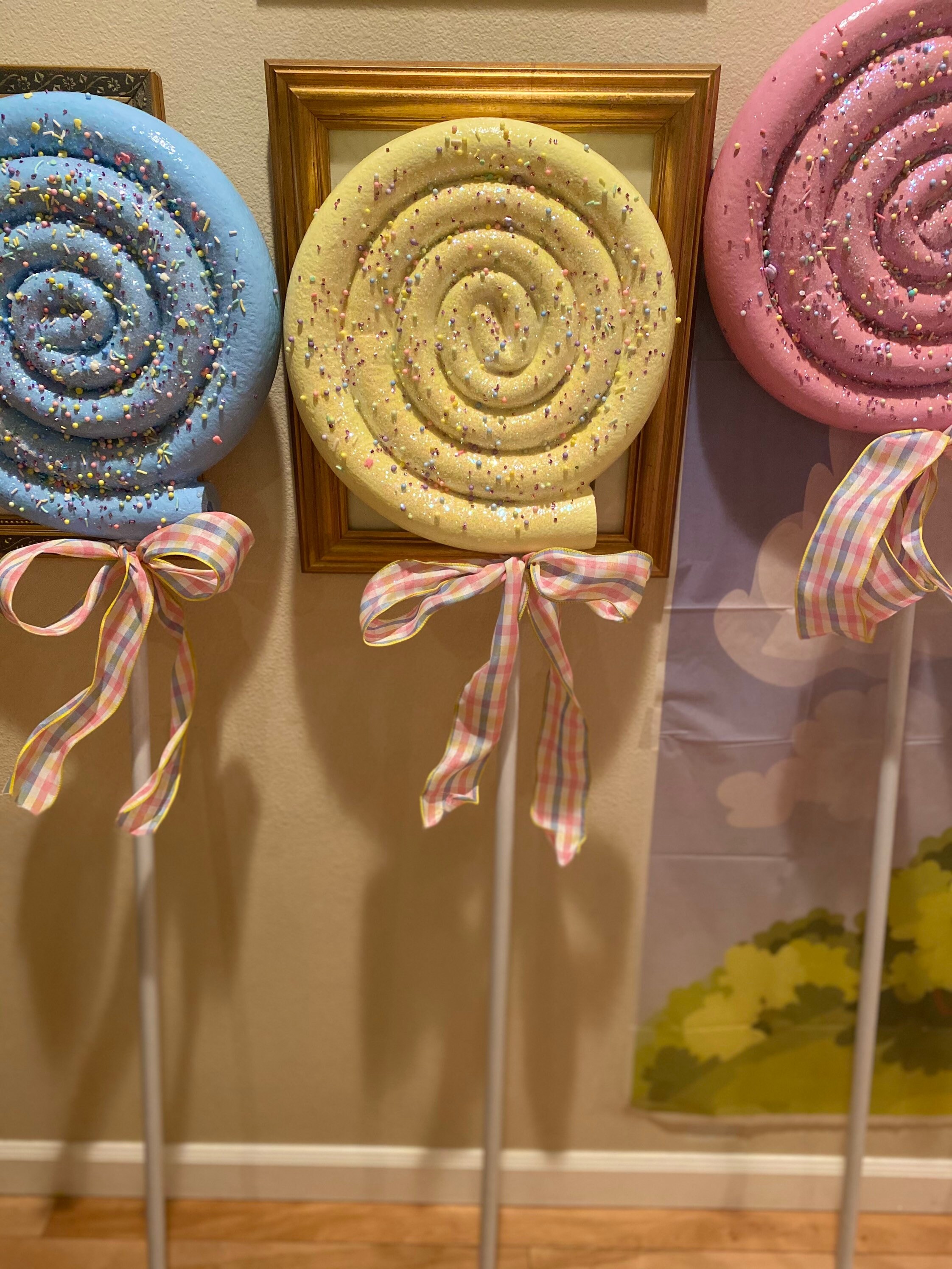 Jumbo Candyland set of four lollipops with removable handle. | Etsy