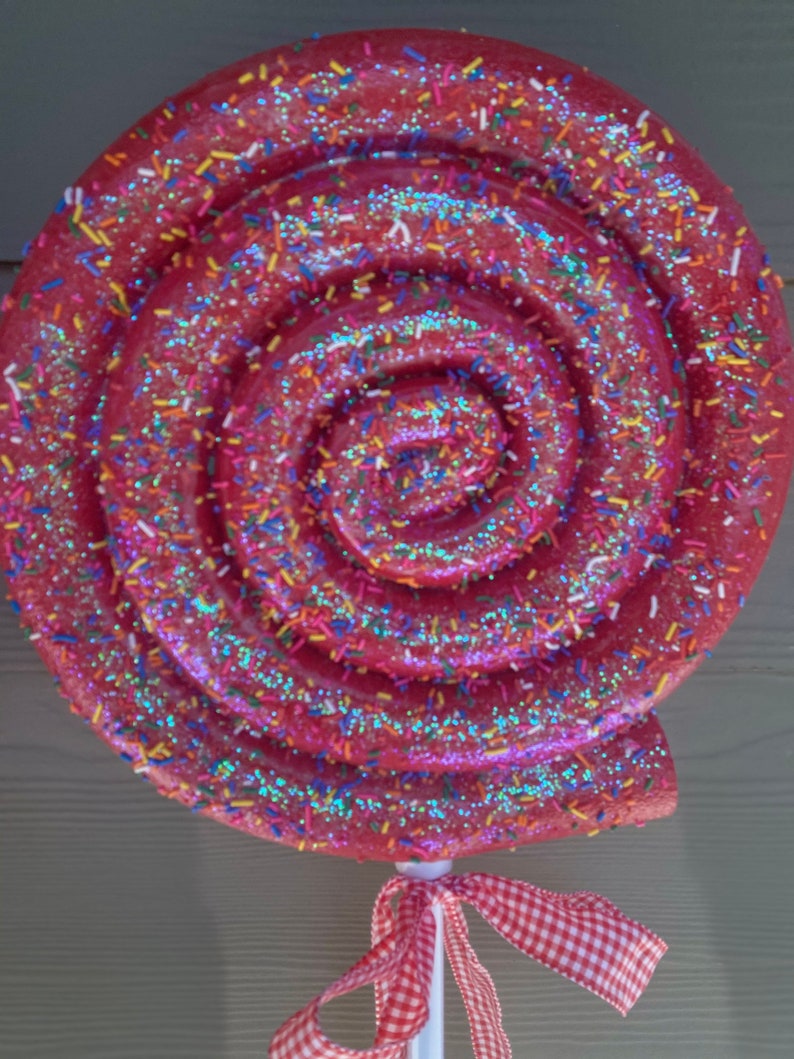 Set of Two Jumbo Birthday Lollipops. Removable Handle 16 Inch Diameter ...