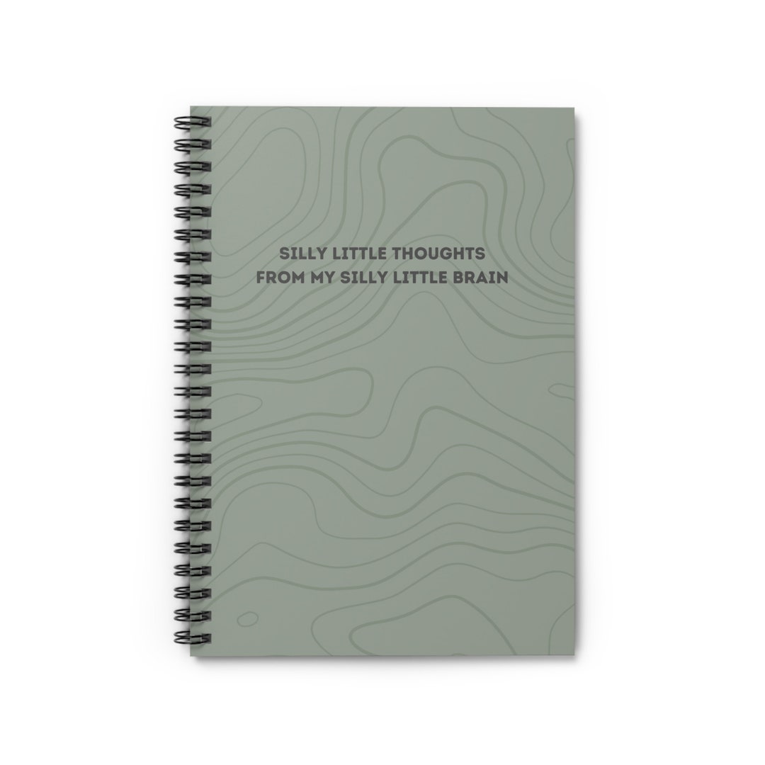 Sage Green Wavy Lines Spiral Notebook Journal 8" X 6" - "silly Little ...