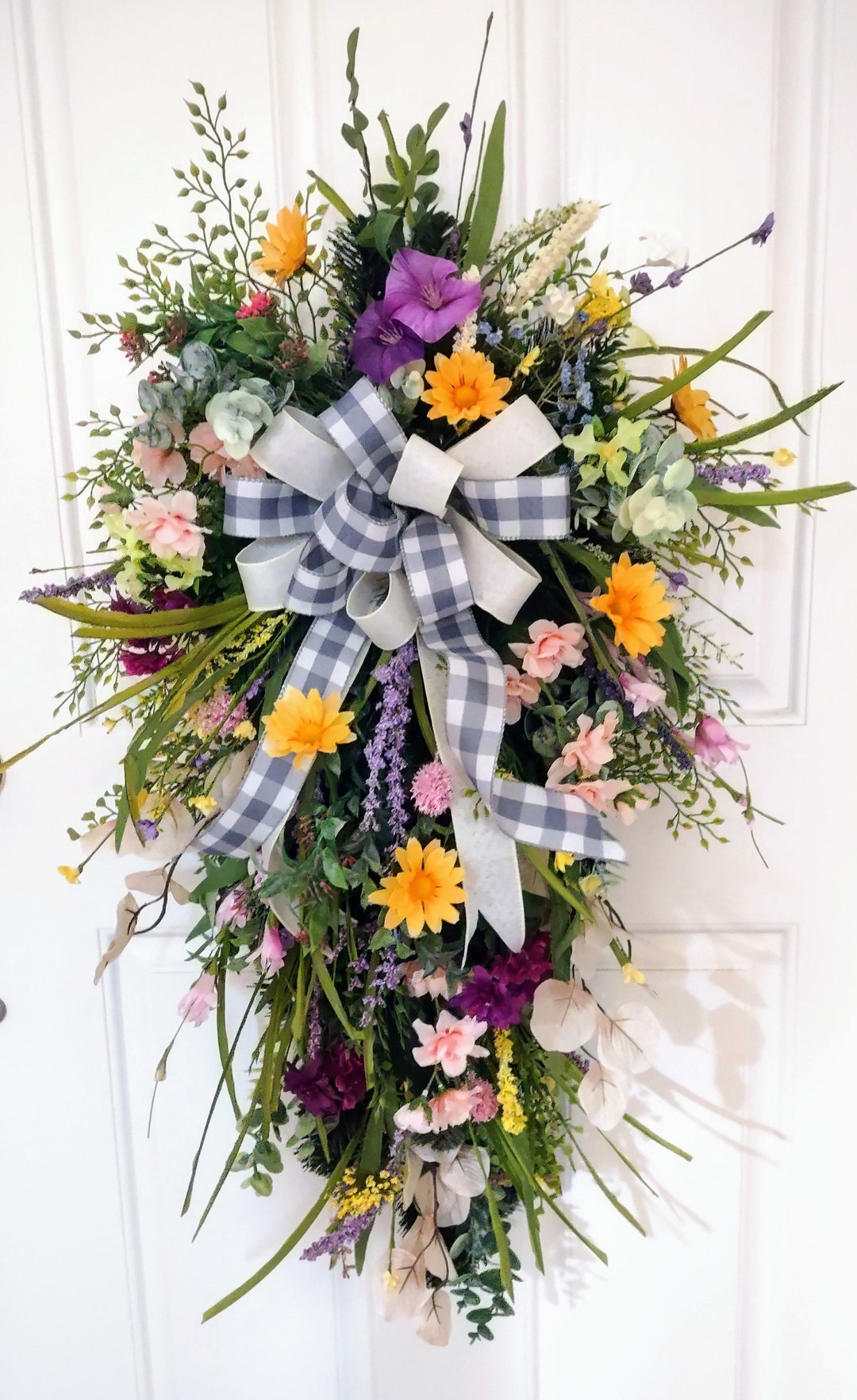 Gorgeous Spring/summer Teardrop Swag, Swag Wreath for Front Door ...