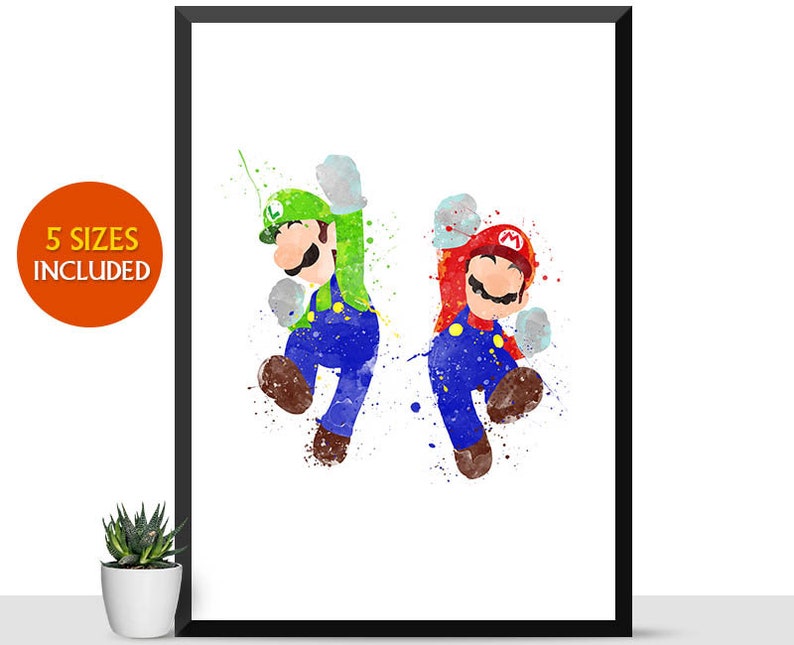 Supermario Bros Poster Mario and Luigi Nintendo Game | Etsy
