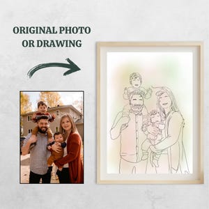 Custom Family Portrait, Cartoon Portrait, Gift for Christmas, Faceless ...