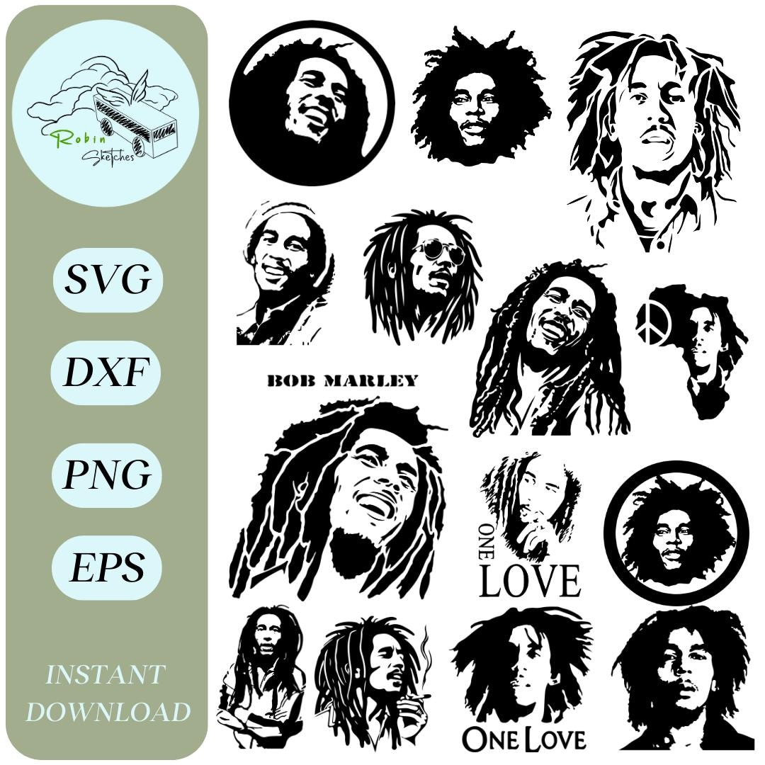 Bob Marley Svg, Bob Marley Png, Bob Marley Vector, Bob Marley Laser Cut ...