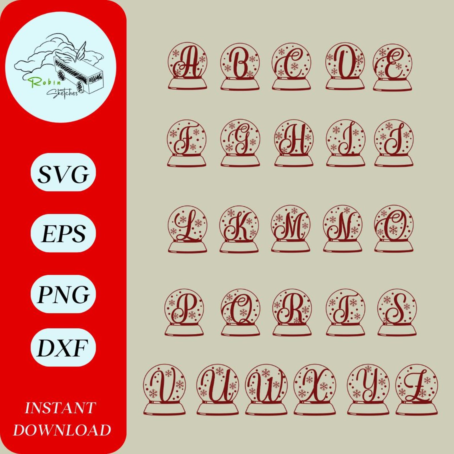Snow Globe Alphabet Svg, Christmas Svg, Christmas Svg Bundle, Christmas ...
