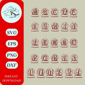 Snow Globe Alphabet Svg, Christmas Svg, Christmas Svg Bundle, Christmas ...