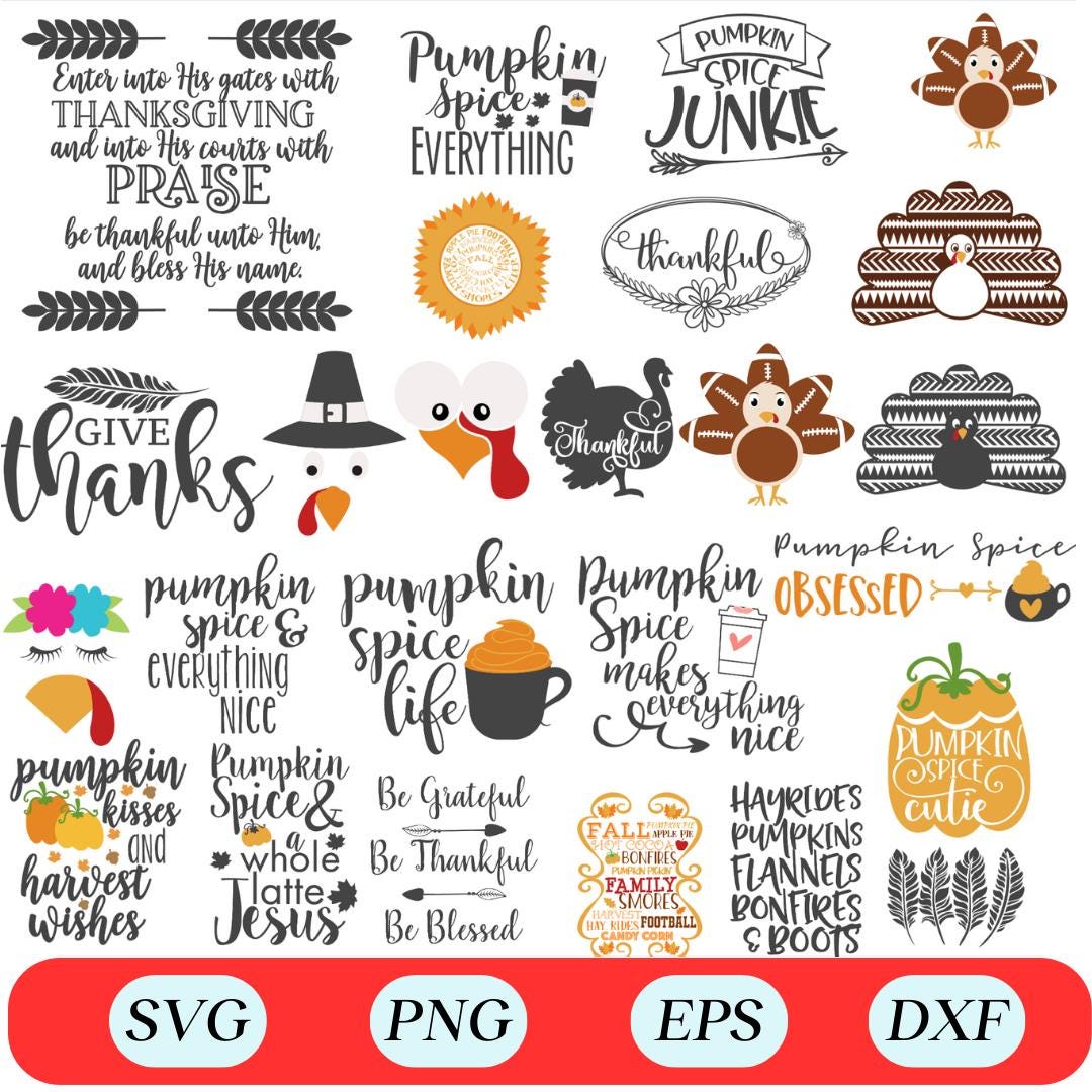 Thanksgiving Svg Bundle, Thankgiving Svg, Thankgiving Vector ...