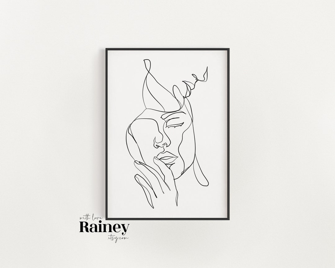 Couple Line Art, Minimalist Line Art, Abstract Couple Line Art ...