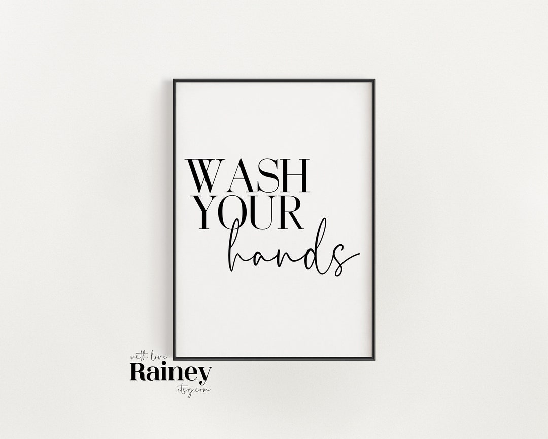 Wash Your Hands Bathroom Print, Bathroom Prints, Bathroom Home Decor ...