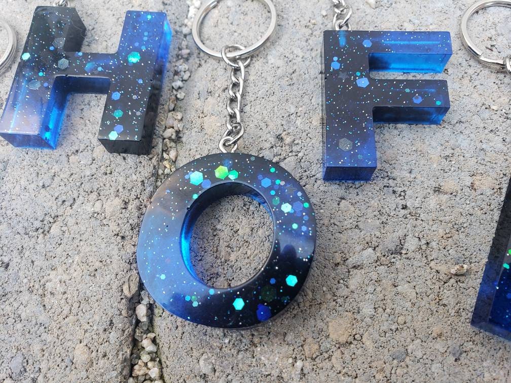 The Starry Night Collection Hand Made Dark Blue/black Glitter Monogram ...