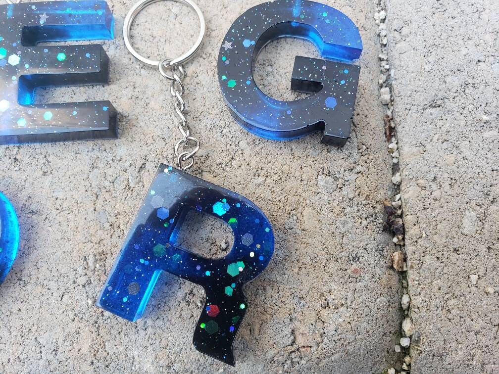 The Starry Night Collection Hand Made Dark Blue/black Glitter Monogram ...