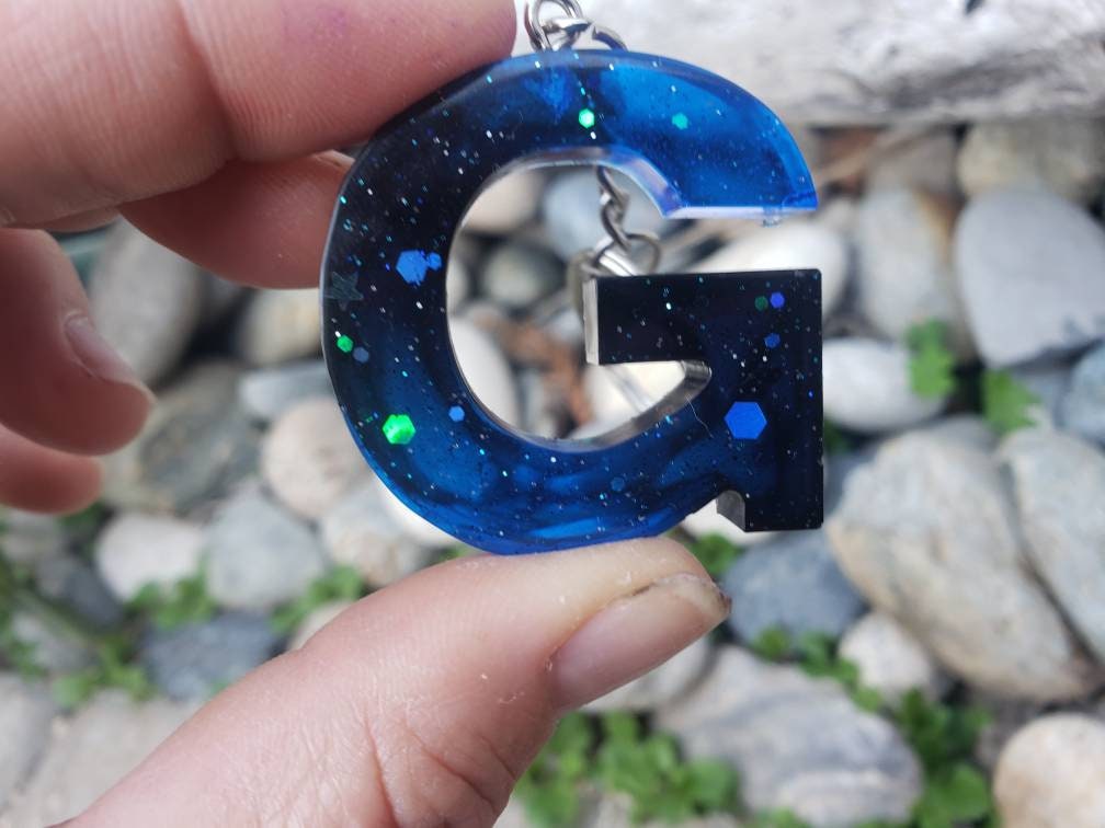 The Starry Night Collection Hand Made Dark Blue/black Glitter Monogram ...