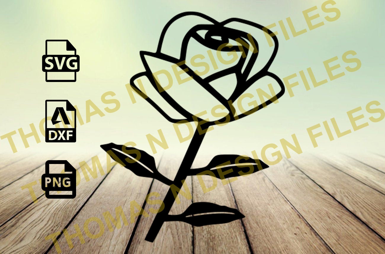 Rose CNC Plasma Waterjet Laser Dxf SVG and PNG File. - Etsy