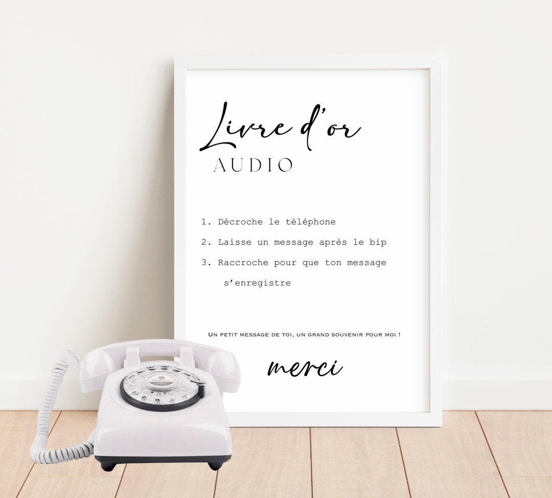 Audio Guest Book Poster, Telephone Poster, A4, A3 - Etsy