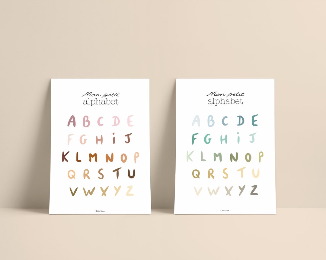 Poster A4/A3, Alphabet, Illustration, Color, Child, Decoration - Etsy