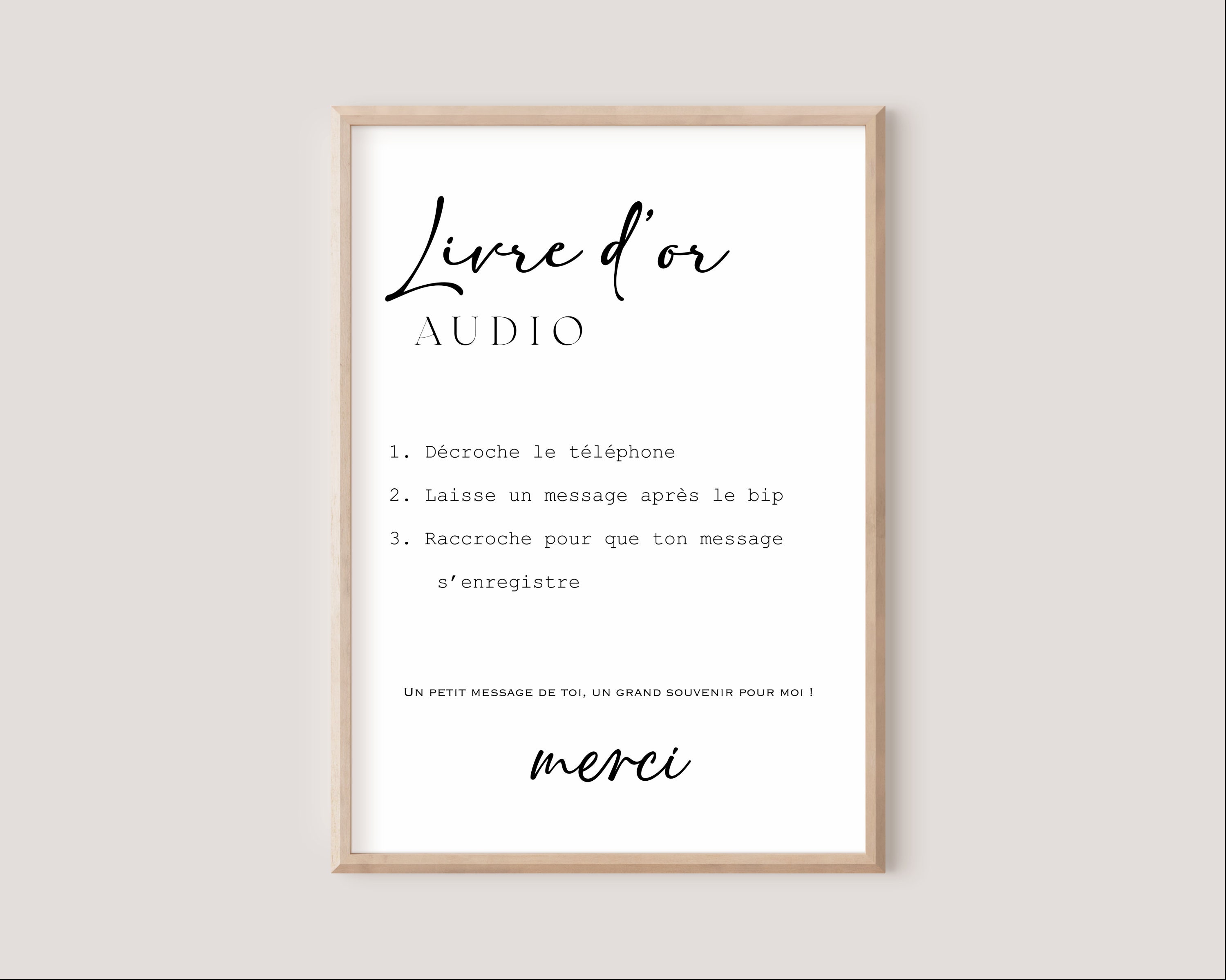 Affiche livre d'or audio, affiche téléphone, A4, A3 - Etsy France
