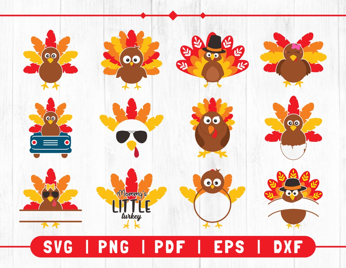 Turkey Svg Turkey Clipart Turkey Cut Files Turkey Trot - Etsy