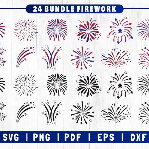 4th of July Fireworks SVG Bundle for Independence Day - Etsy